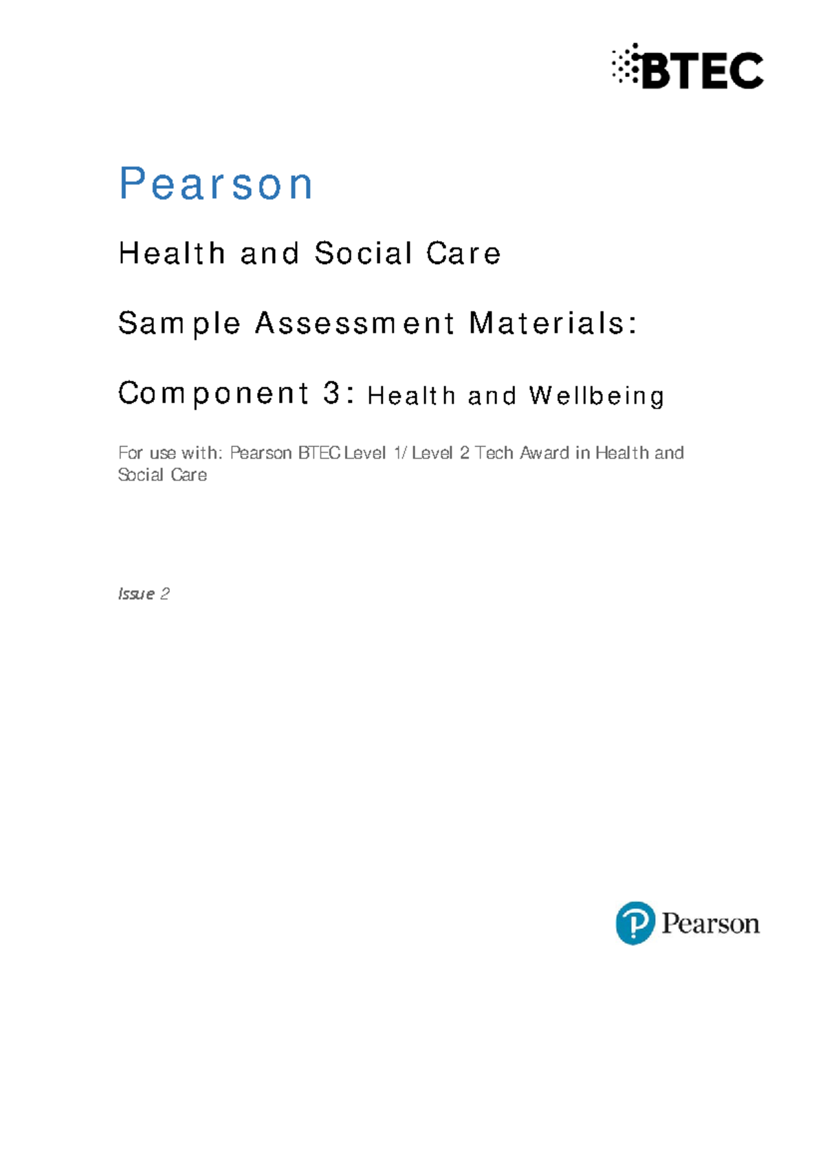 HSC Sample questions - Pearson Health and Social Care Sample Assessment ...