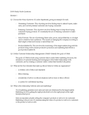 D099 Study Guide Questions - D099 Study Guide Questions Module 1 Q1 ...