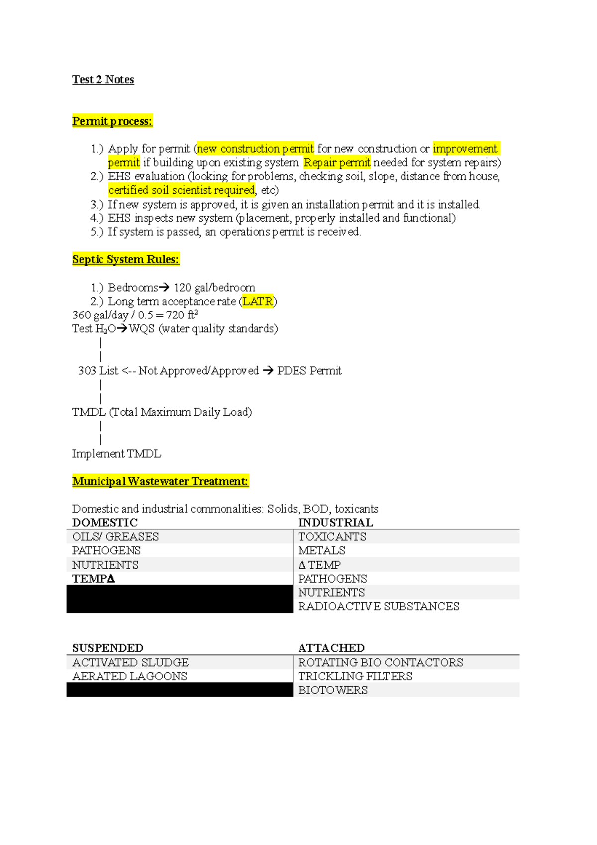 Test 2 Notes - Test 2 Notes Permit process: 1.) Apply for permit (new ...