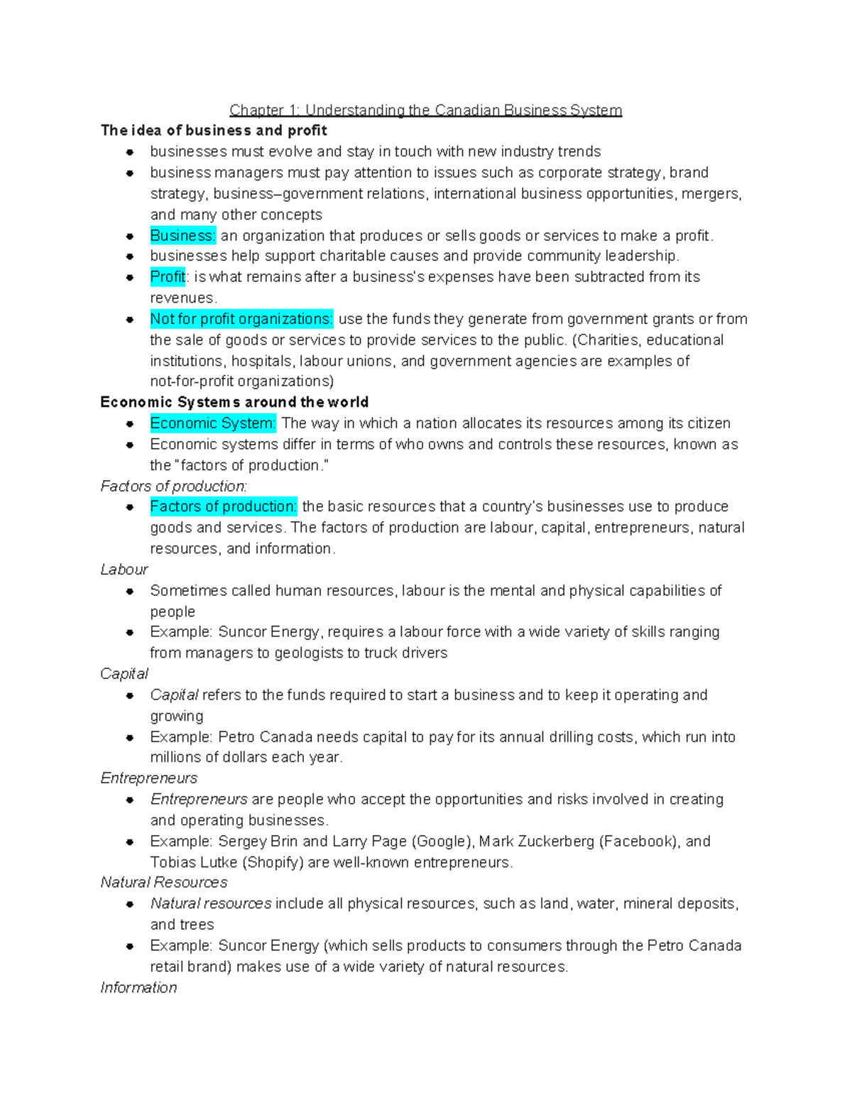 Chapter 1 Understanding the Canadian Business System - businesses help ...