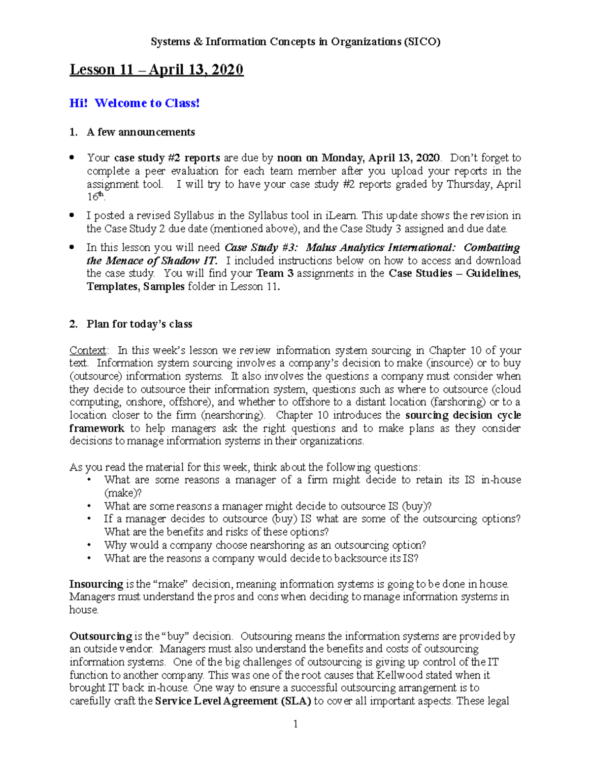 Lesson-11-Outline Spring 2020-1 - Lesson 11 – April 13, 2020 Hi ...