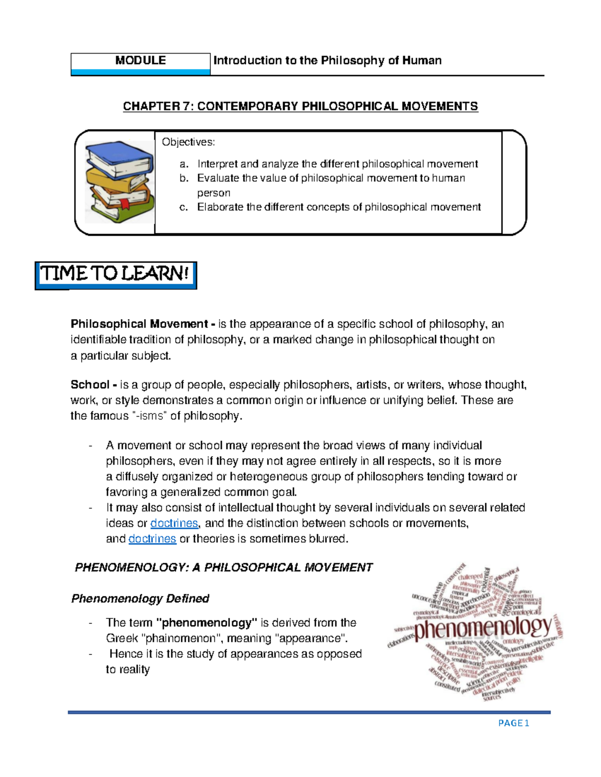 Chapter 7 Contemporary Philosophical Movements - CHAPTER 7 ...