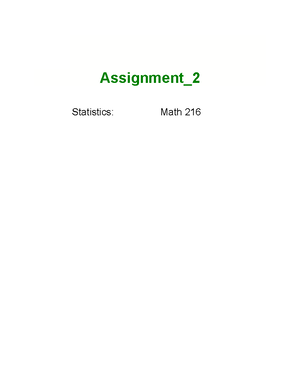 part A of assignment 1, math216 - Assignment 1 Assignment 1 consists of ...