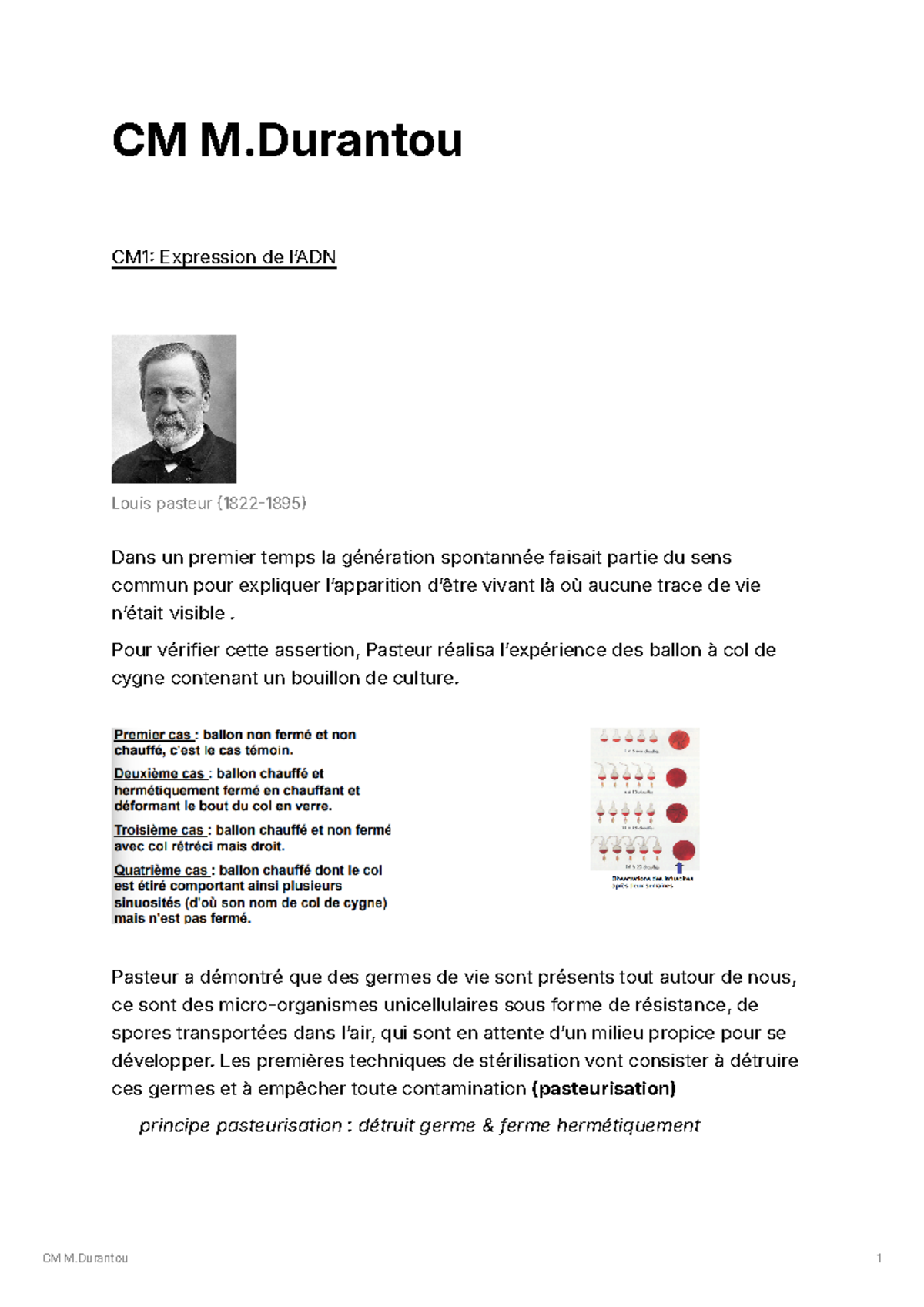 Cours magistral M.Durantou - CM M CM1 Expression de lʼADN Dans un ...