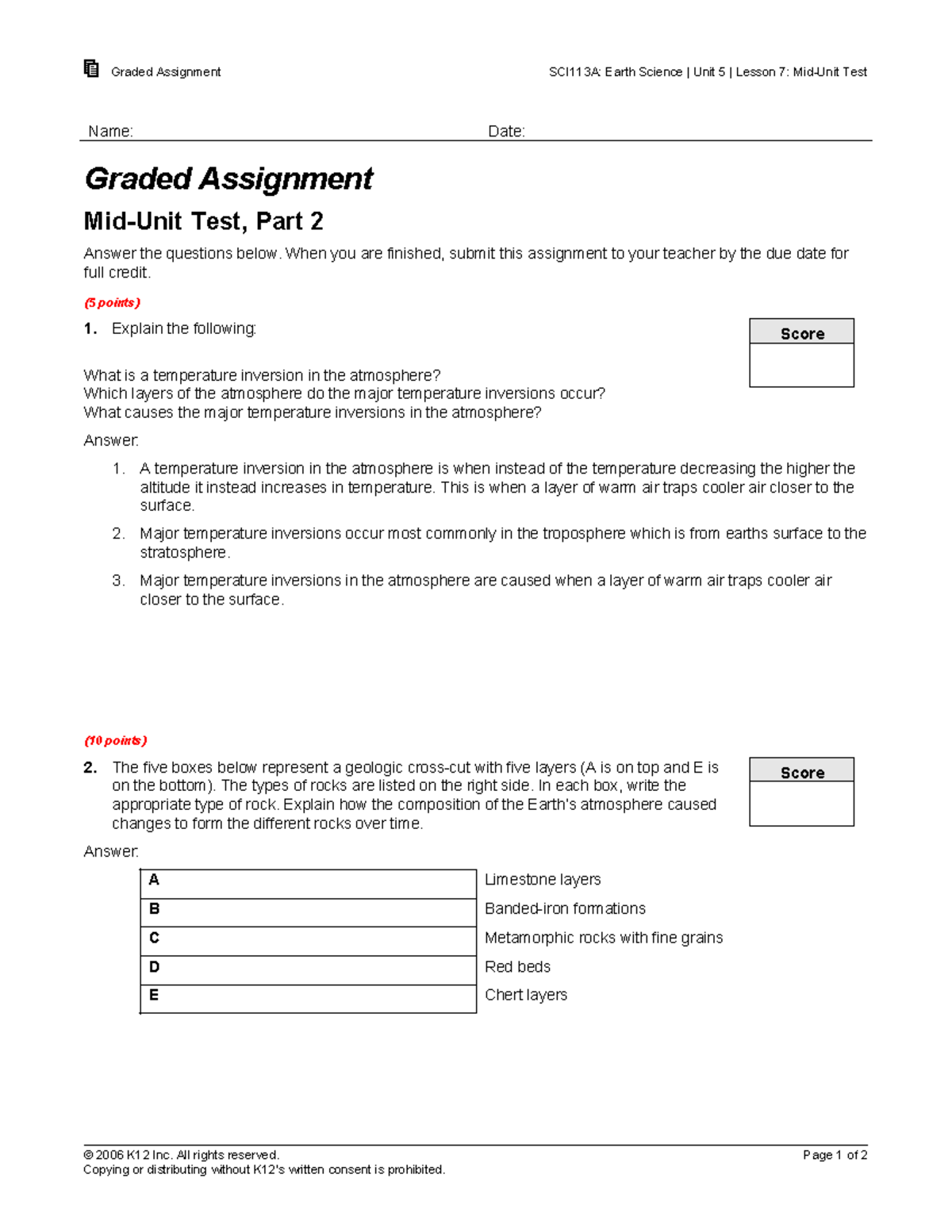 1621034 - gfhfh - Graded Assignment SCI113A: Earth Science | Unit 5 ...