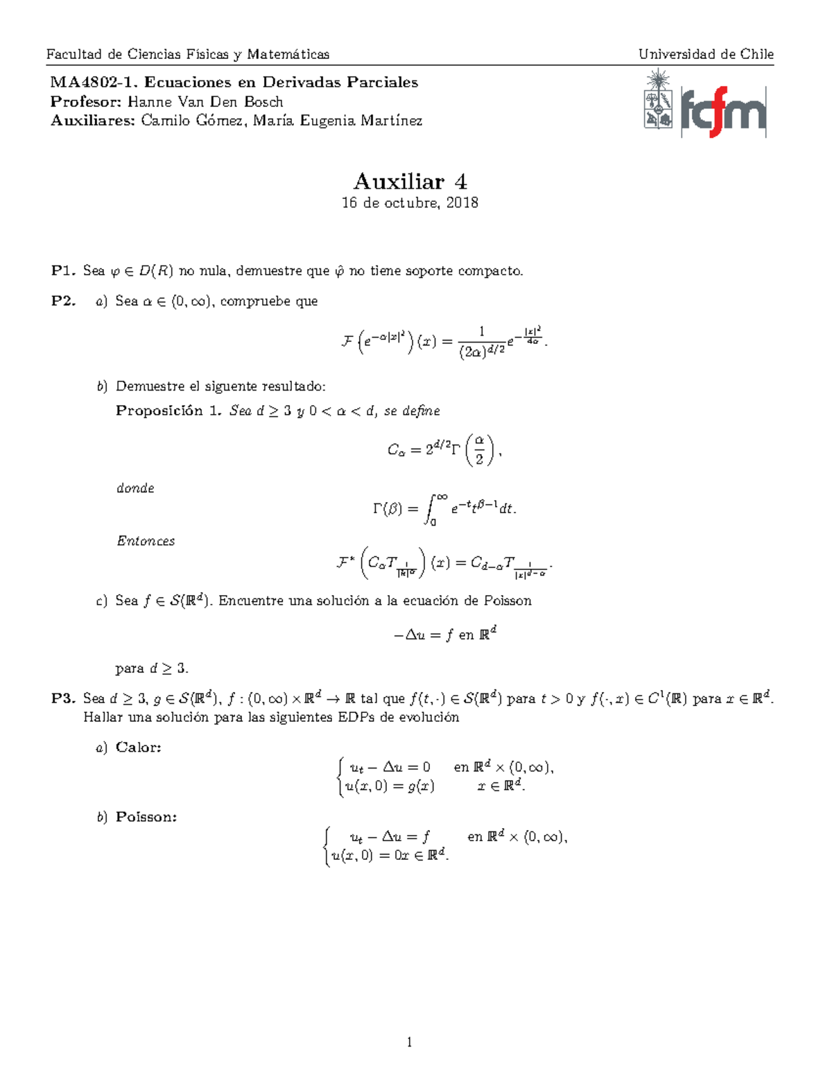 Enunciado Auxiliar 4 - Facultad de Ciencias F ́ısicas y Matem ́aticas Universidad de Chile ...