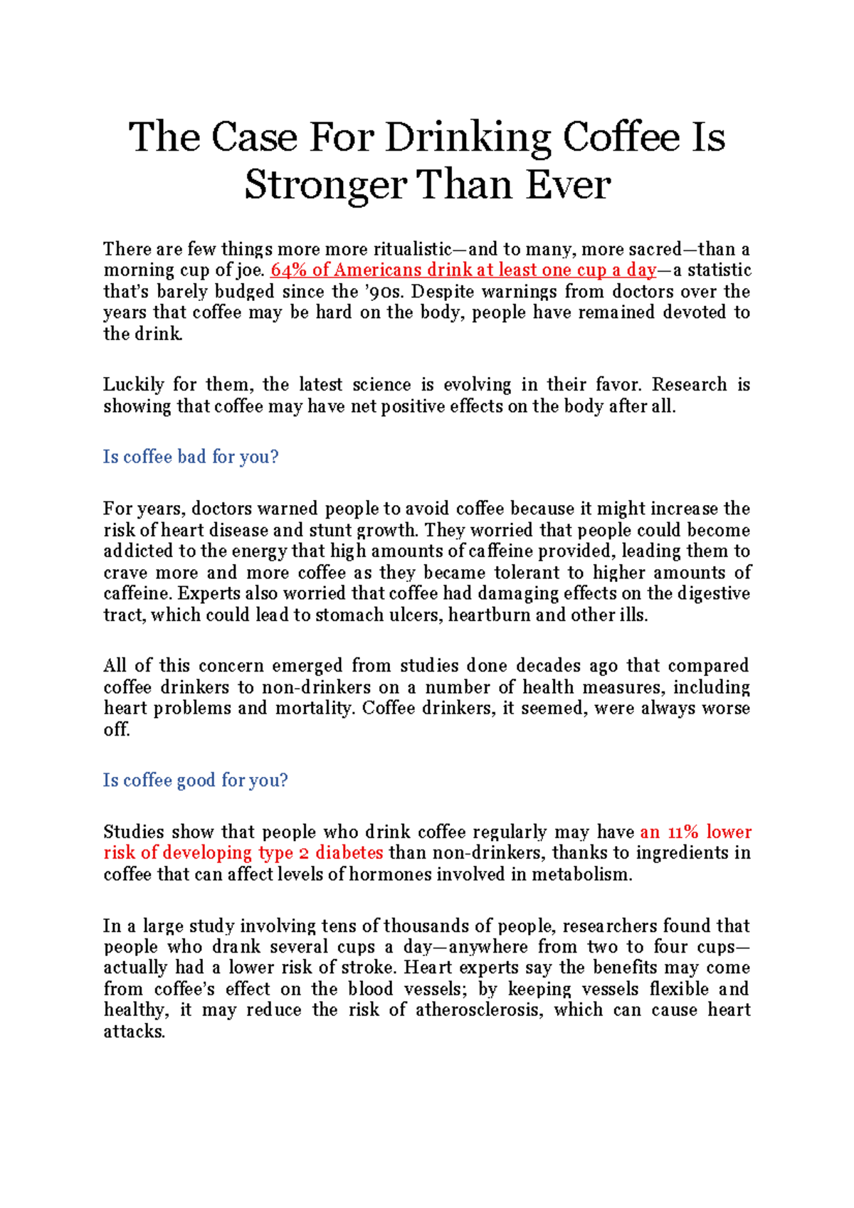 Article 3 The Case For Drinking Coffee Is Stronger Than Ever - The Case ...