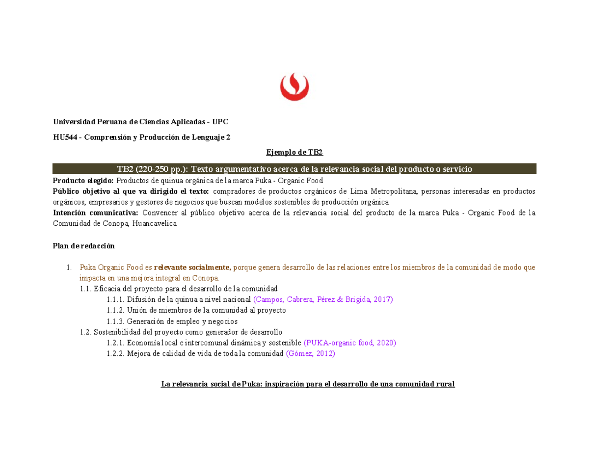 7a Ejemplo TB2 - xdd - Universidad Peruana de Ciencias Aplicadas - UPC HU544 - Comprensión y ...