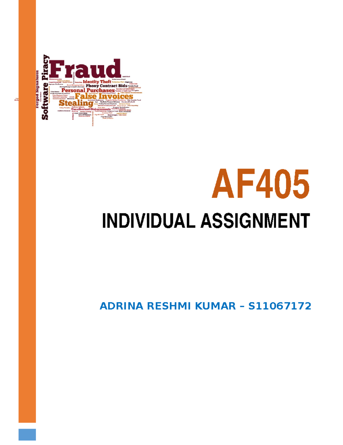 S11067172 AF405 Assignment - ADRINA RESHMI KUMAR – S11067172 AF405 ...