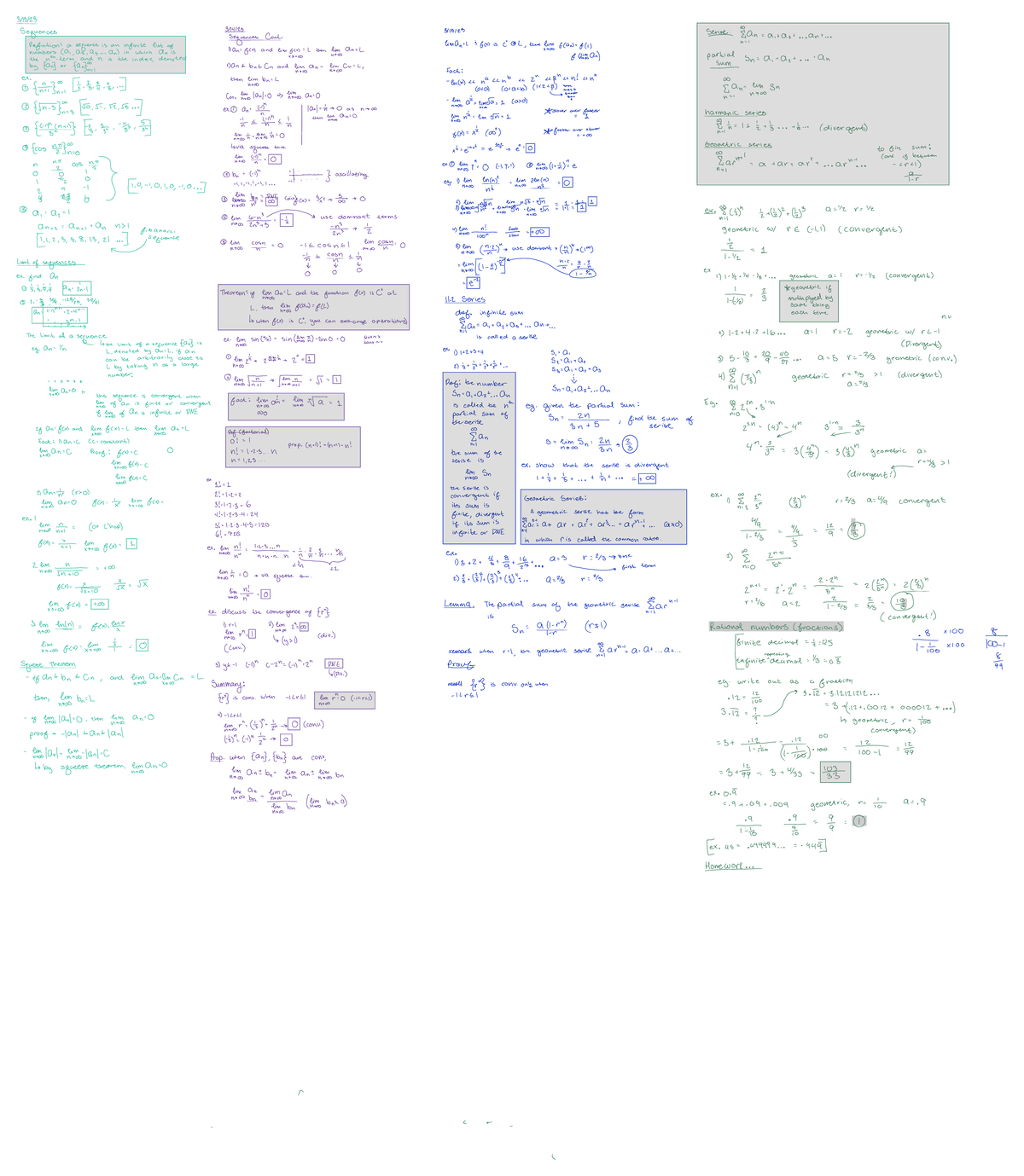 W 9 - series, partial sum, harmonic series, geometric series, sequences ...