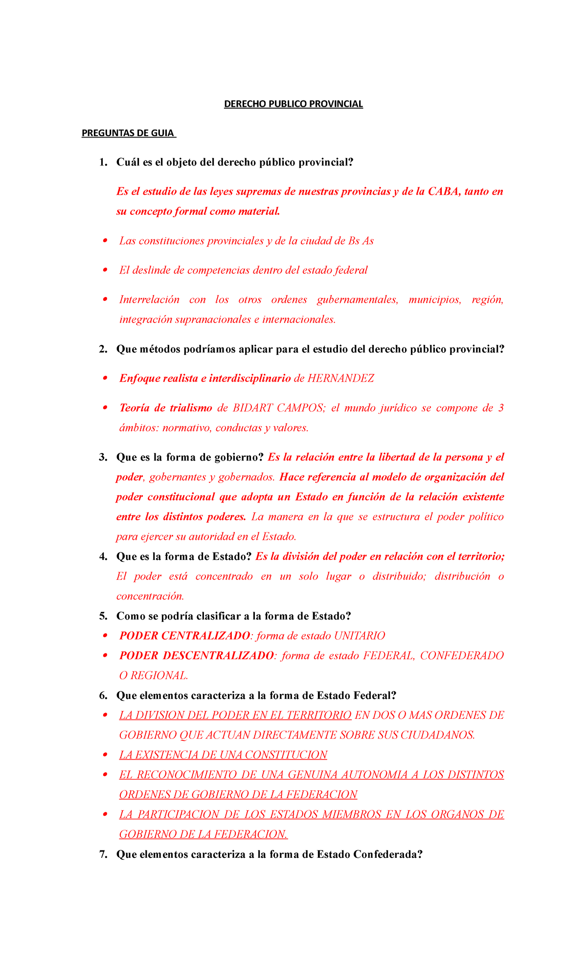 Preguntas derecho publico provincial - DERECHO PUBLICO PROVINCIAL ...