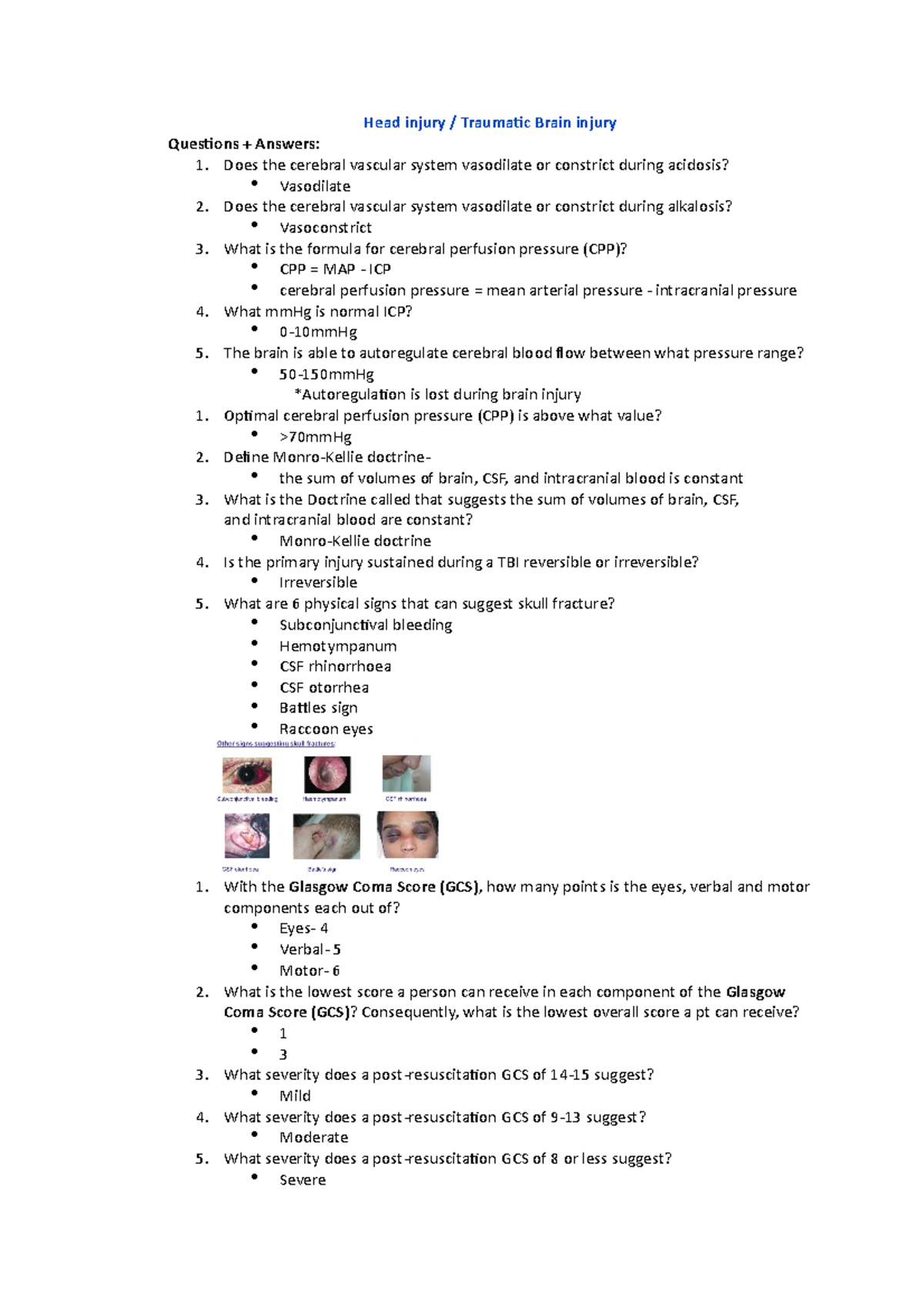 Head injury : Traumatic Brain injury - Head injury / Traumatic Brain ...