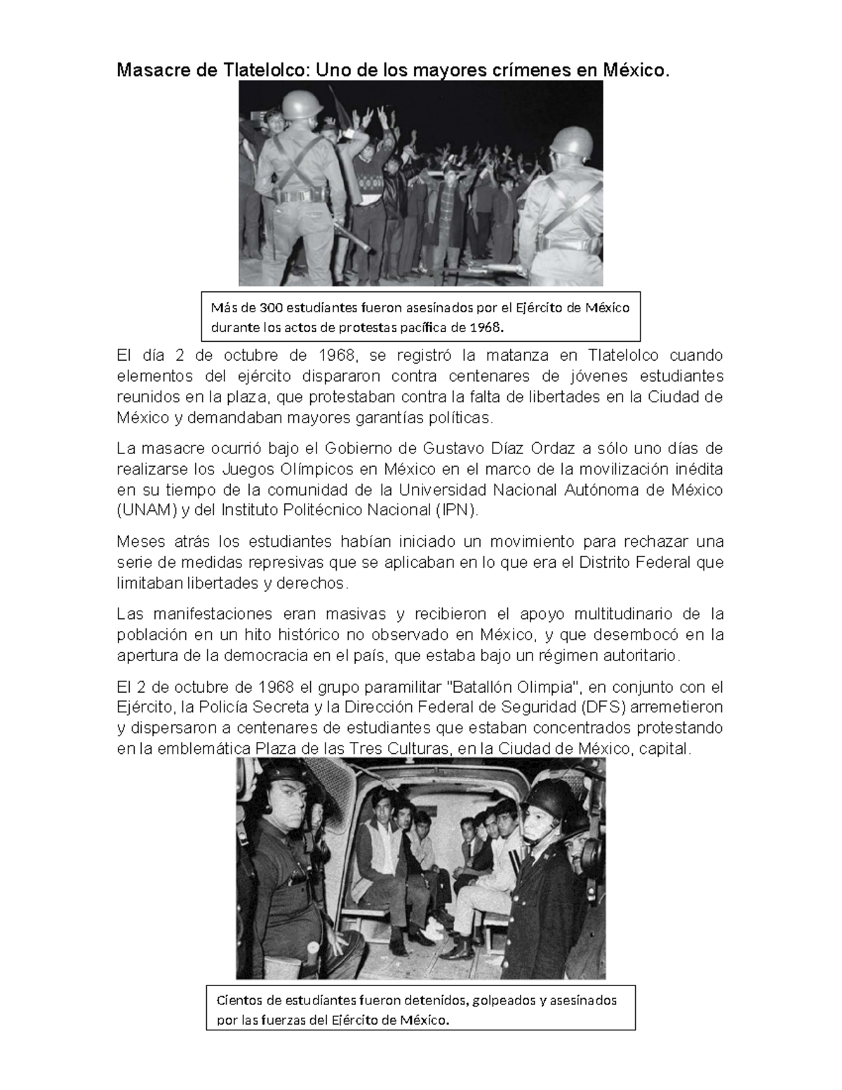 Masacre de Tlatelolco - El día 2 de octubre de 1968, se registró la ...
