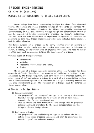 Module 1B Classification Criteria OF Bridges - BRIDGE ENGINEERING CE ...