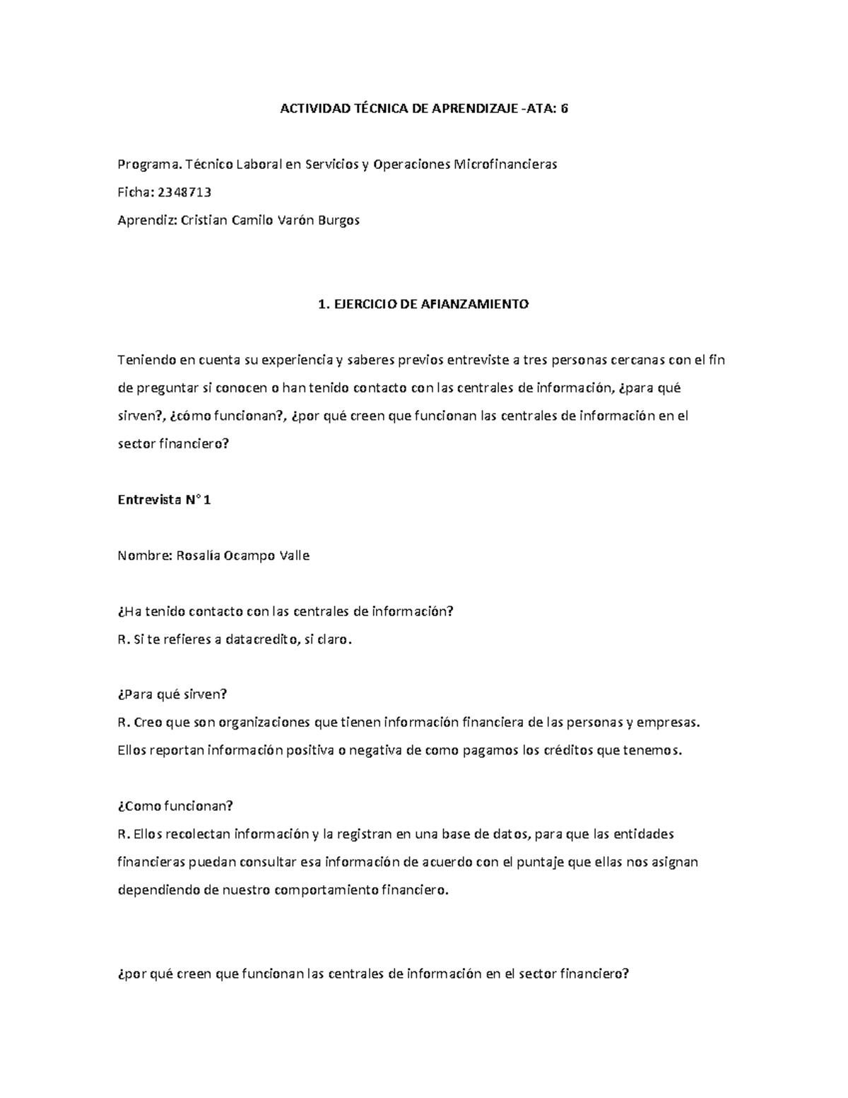 Actividad Técnica DE Aprendizaje ATA 6 - ACTIVIDAD TÉCNICA DE ...