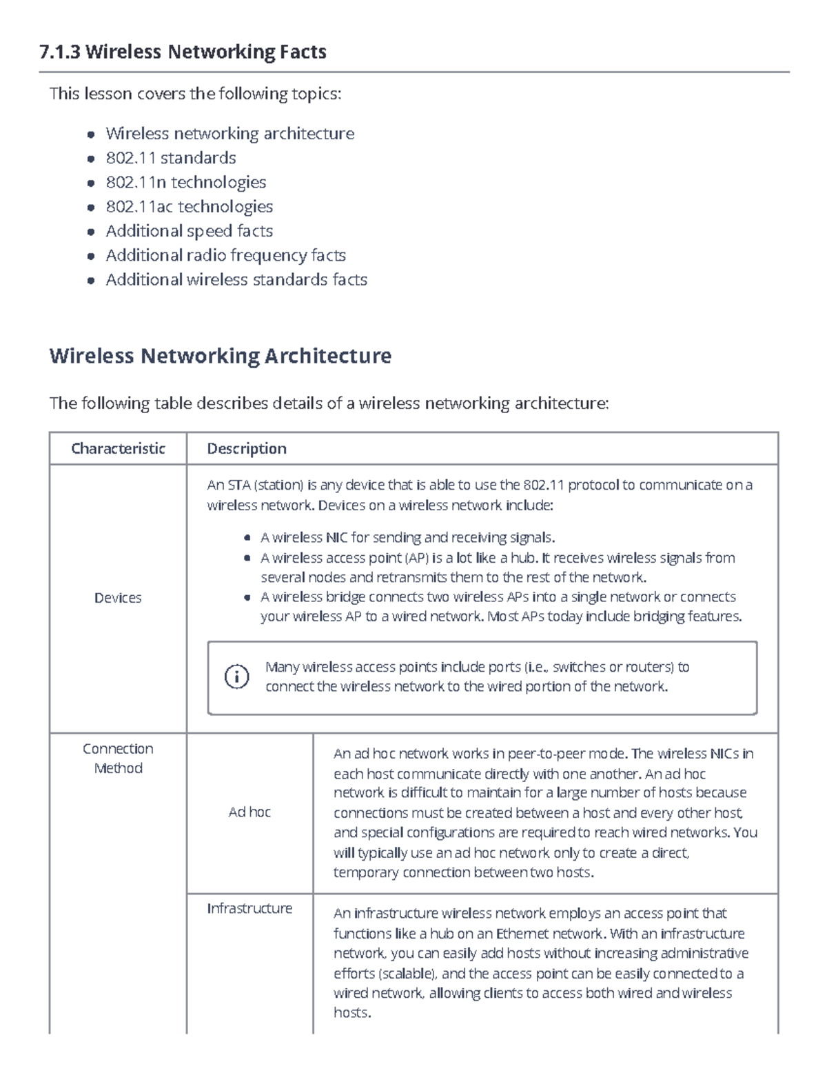 Wireless networking facts - 7 Wireless Networking Facts This lesson ...