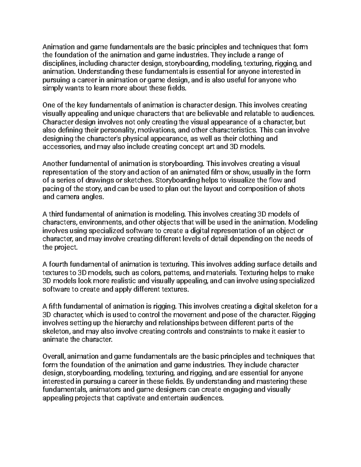 Intro to animation and game fundamentals - Animation and game ...