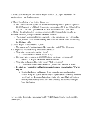 2020-genetics(biology 203)-lab two - Below is a map for a plasmid ...