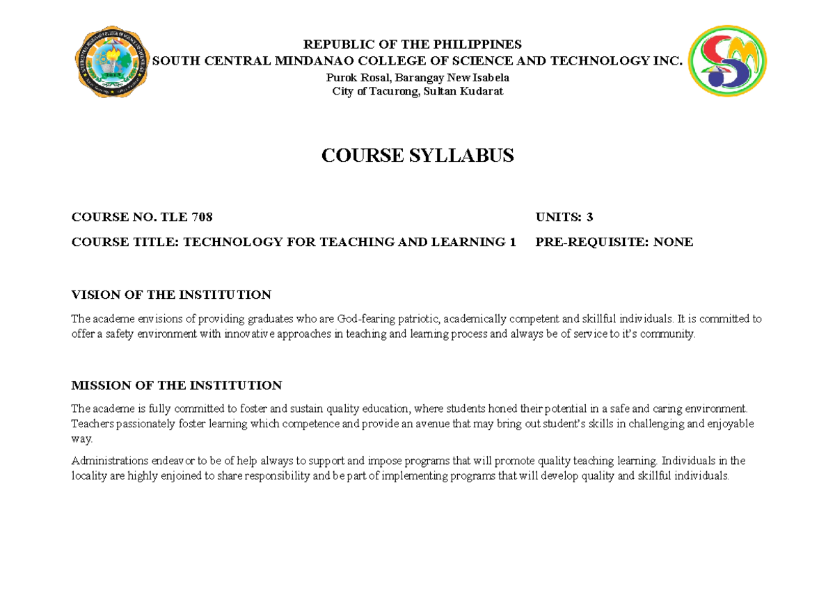 TTTL1 - The syllabus for the course "Teaching Technology for Teaching ...