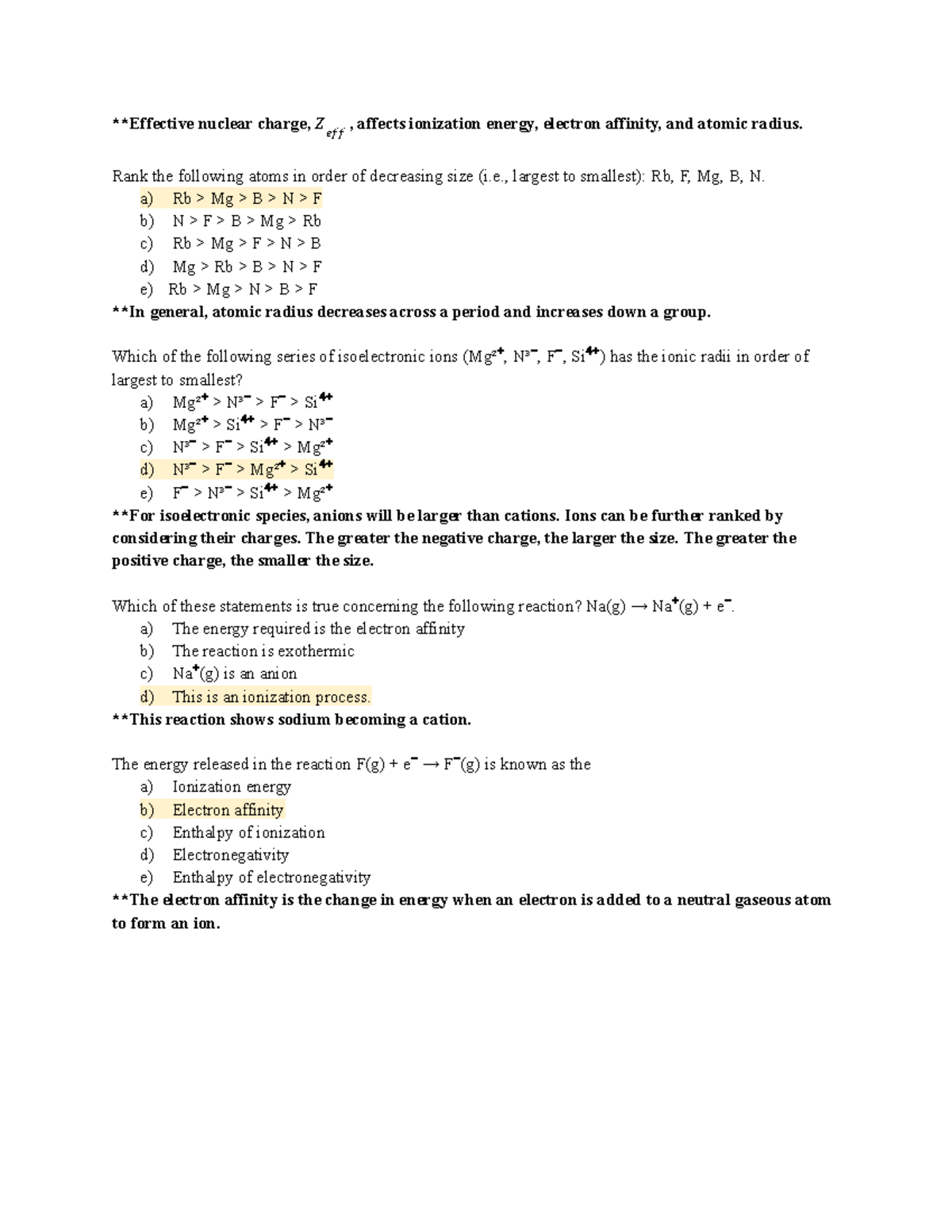 Chemistry 101 - Chapter 6 - Part 7&8 - **Effective nuclear charge, 𝑍 ...