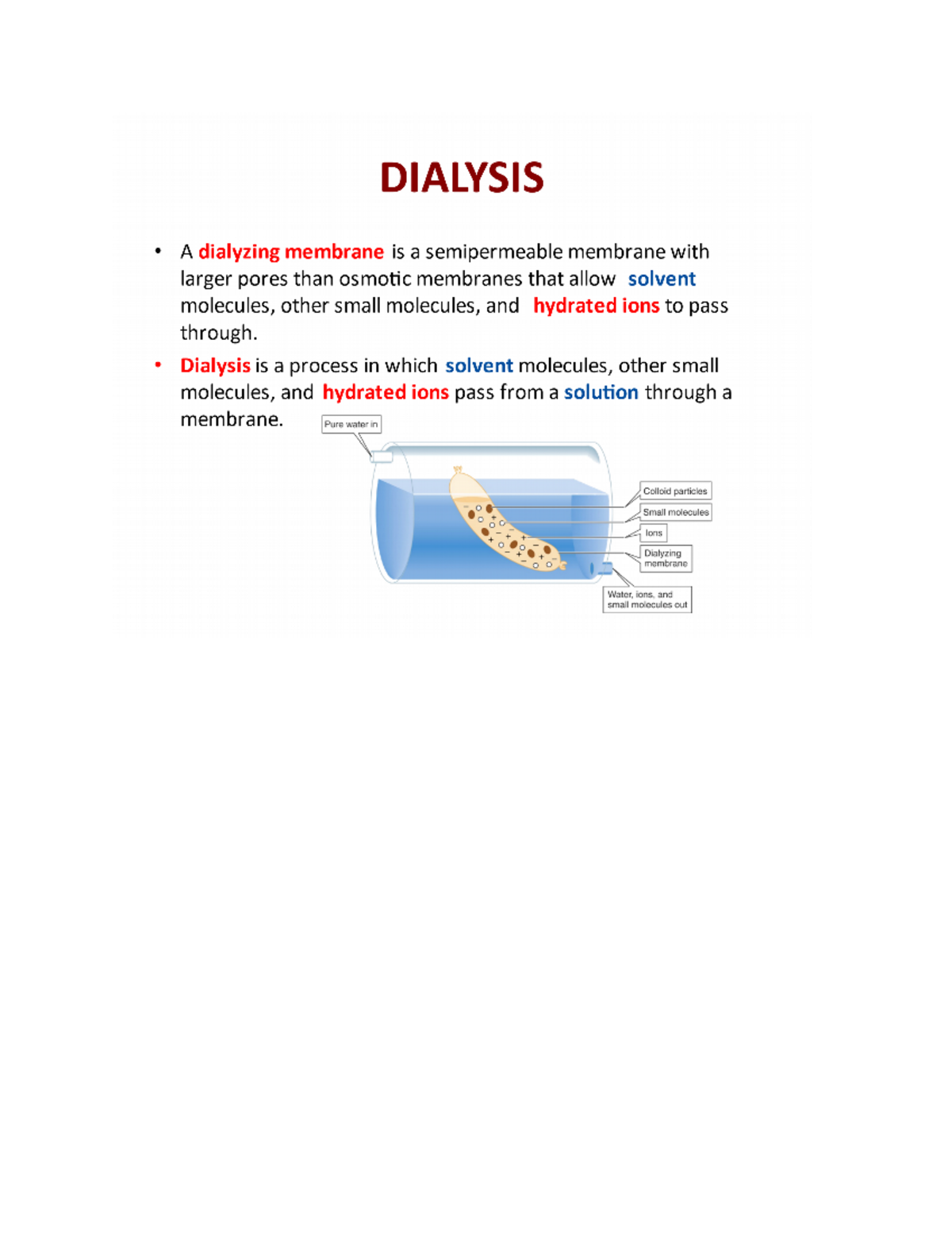 CH.12- Dialysis - These are lecture notes for the course CHM 1020 at ...