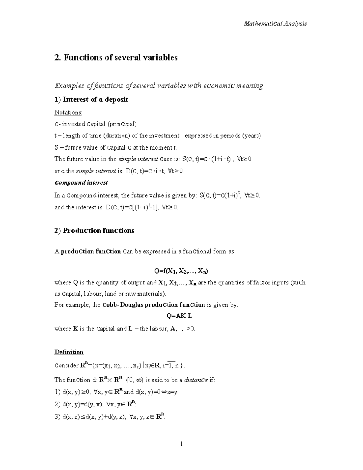 Mate 10 - Mathematical logic - Analysis 2. several variables Examples ...