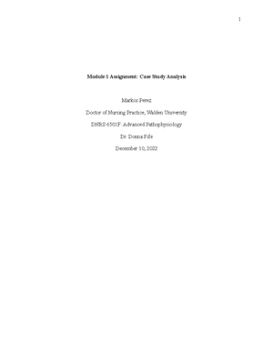 MD7Assgn 1 Perez M - assignment - Module 7: Case Study Analysis Markos ...