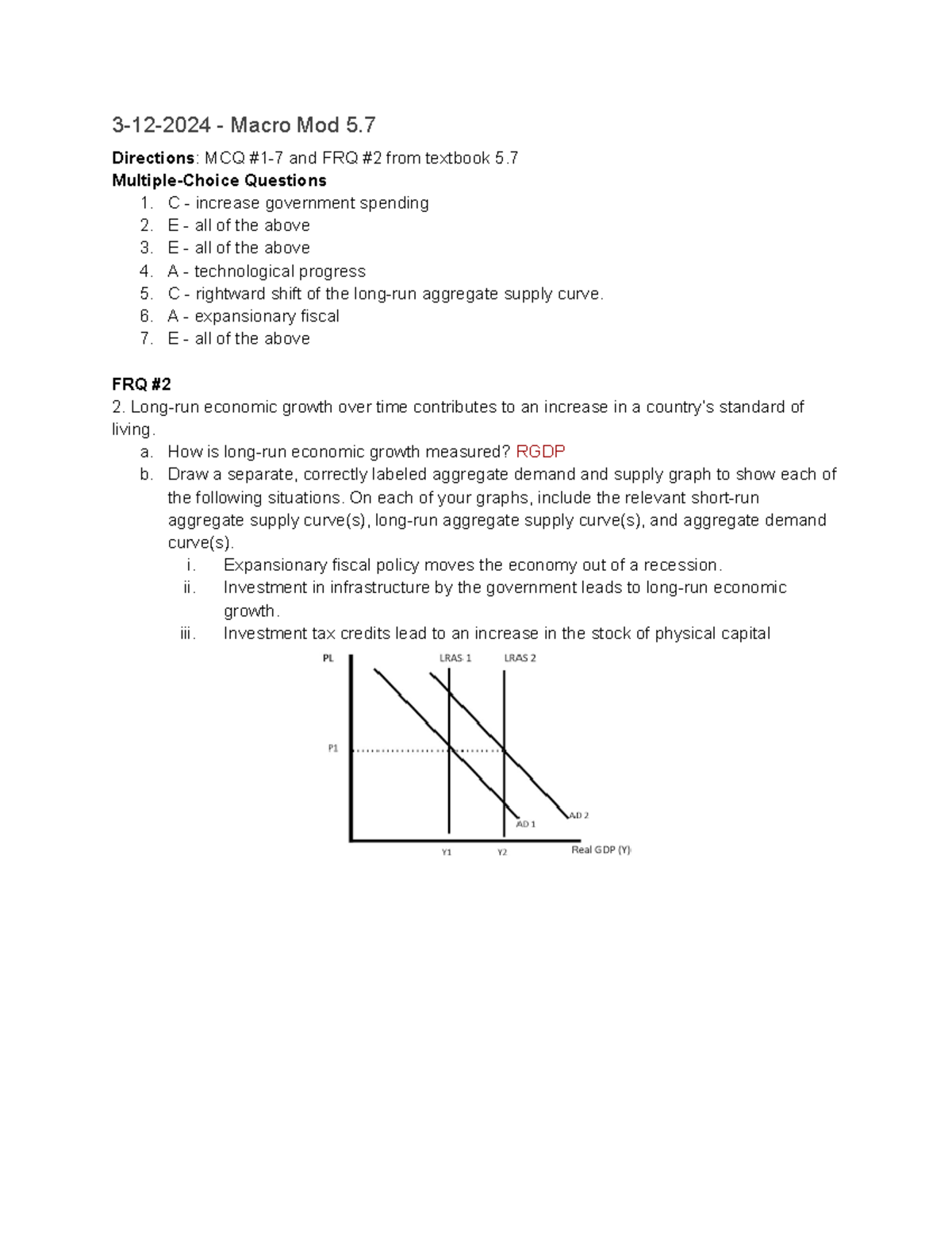 Econ hw Macro Mod 5.7 - 3-12-2024 - 3-12-2024 - Macro Mod 5. Directions ...