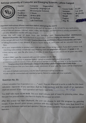 Coal solution - Computer Organization and Assembly Language COAL lab - Studocu