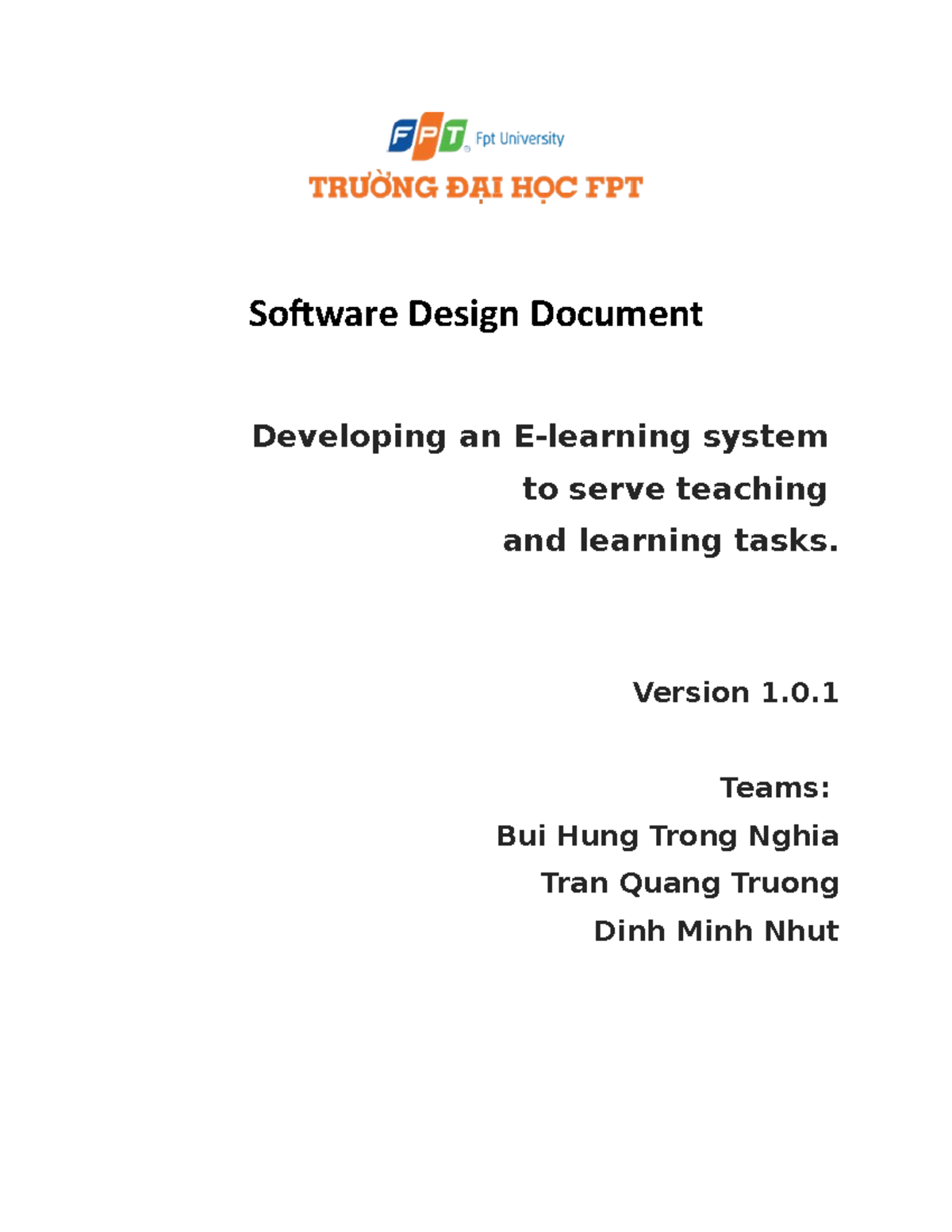 SDD - ssss - Software Design Document Developing an E-learning system to serve teaching and ...