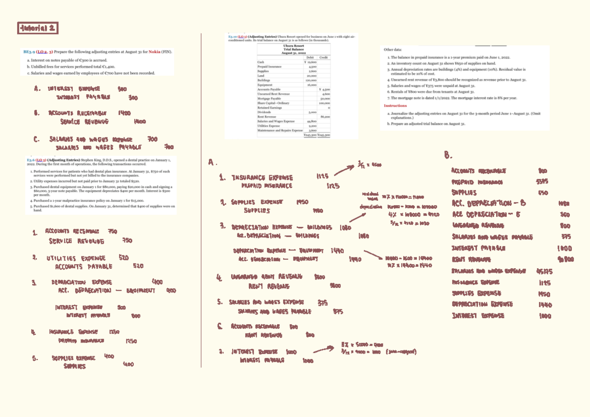 Tutorial FA - exercises - Accounting - Studeersnel