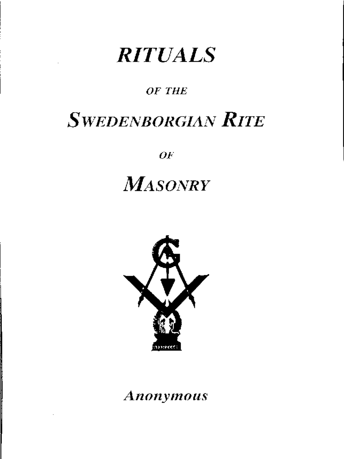 Swedenborgian Rite - Anonymous ISBN Rituals of the Swedenborgian Rite ...