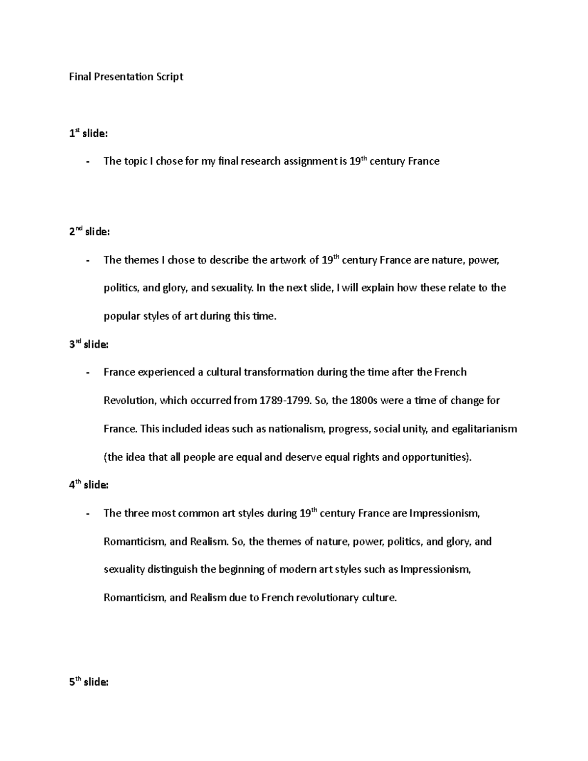 Art130 Final Presentation Script - Final Presentation Script 1 st slide ...