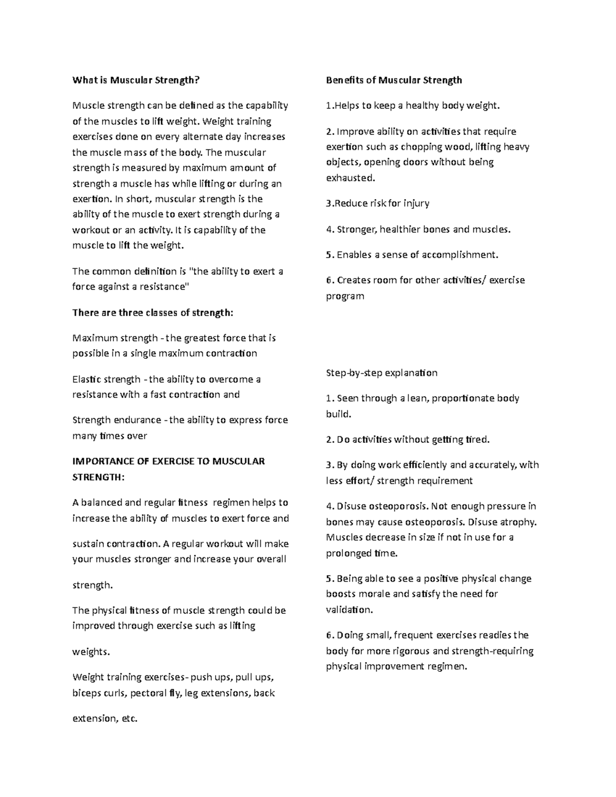 Strength-WPS Office - Strength - What is Muscular Strength? Muscle ...