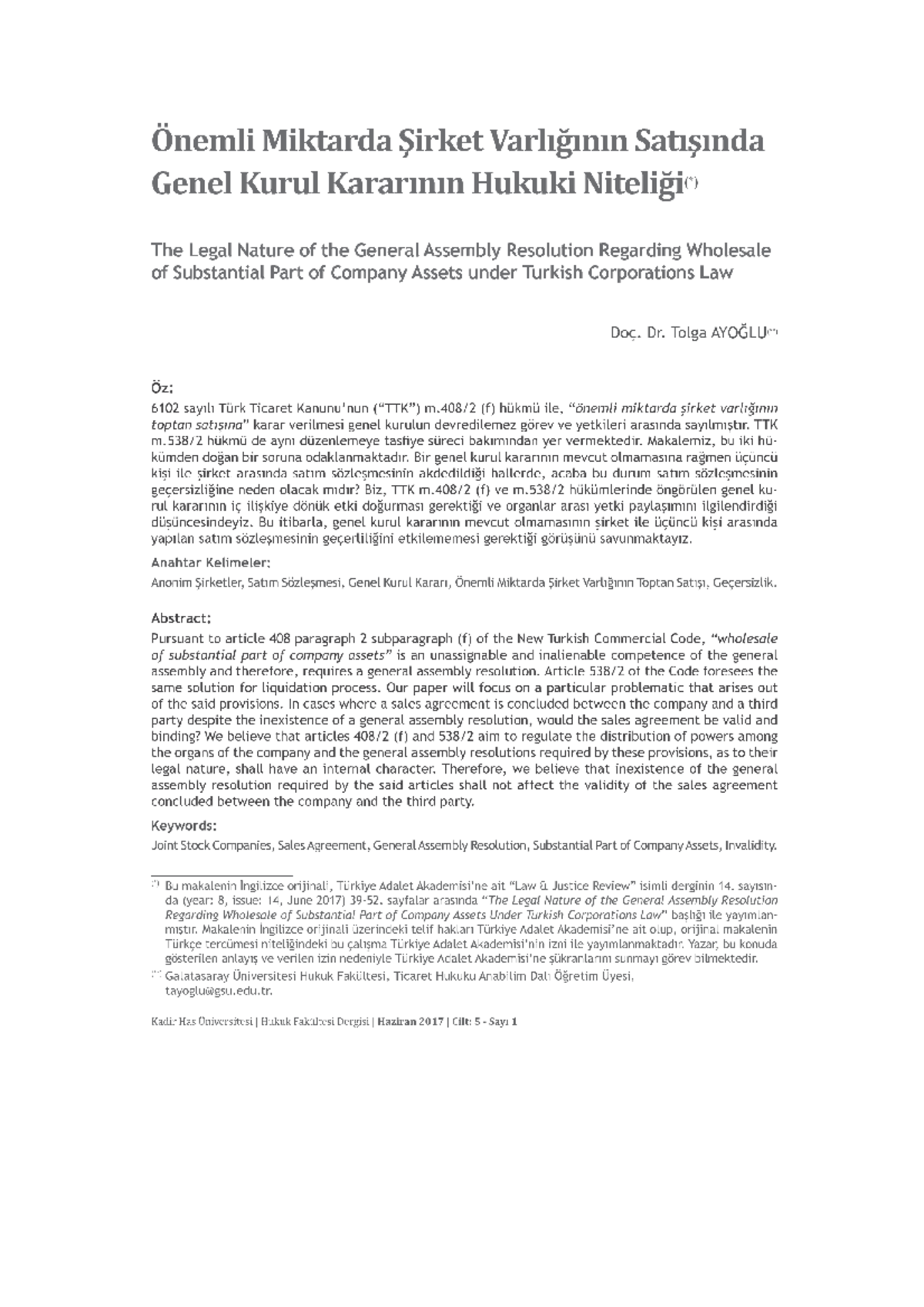 Ayoğlu - TK 408(2)(f) - tk ayoglu - CONSTITUTIONAL LAW - Studocu