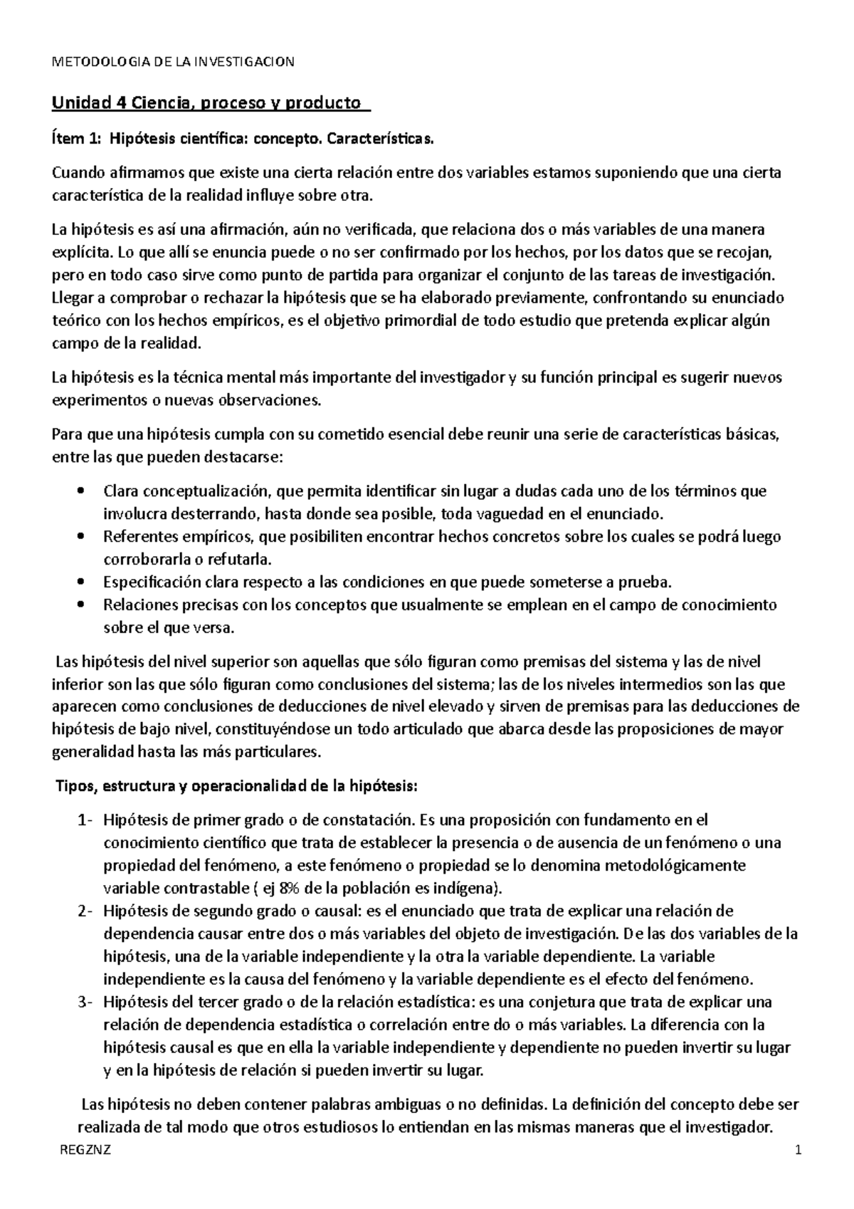 Unidad 4 Ciencia proceso metodologia - Unidad 4 Ciencia, proceso y ...