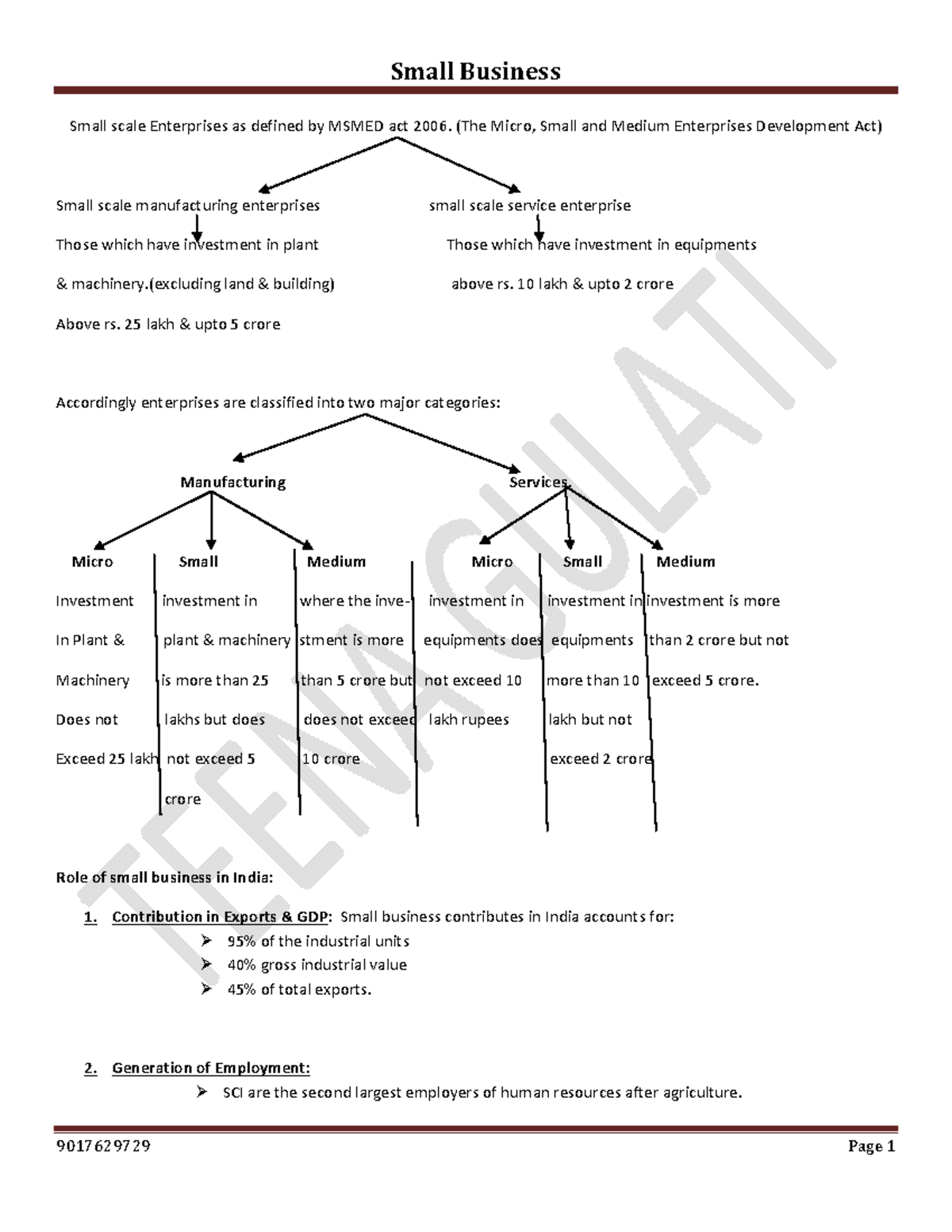 Small business organisation(xi) - Small scale Enterprises as defined by ...