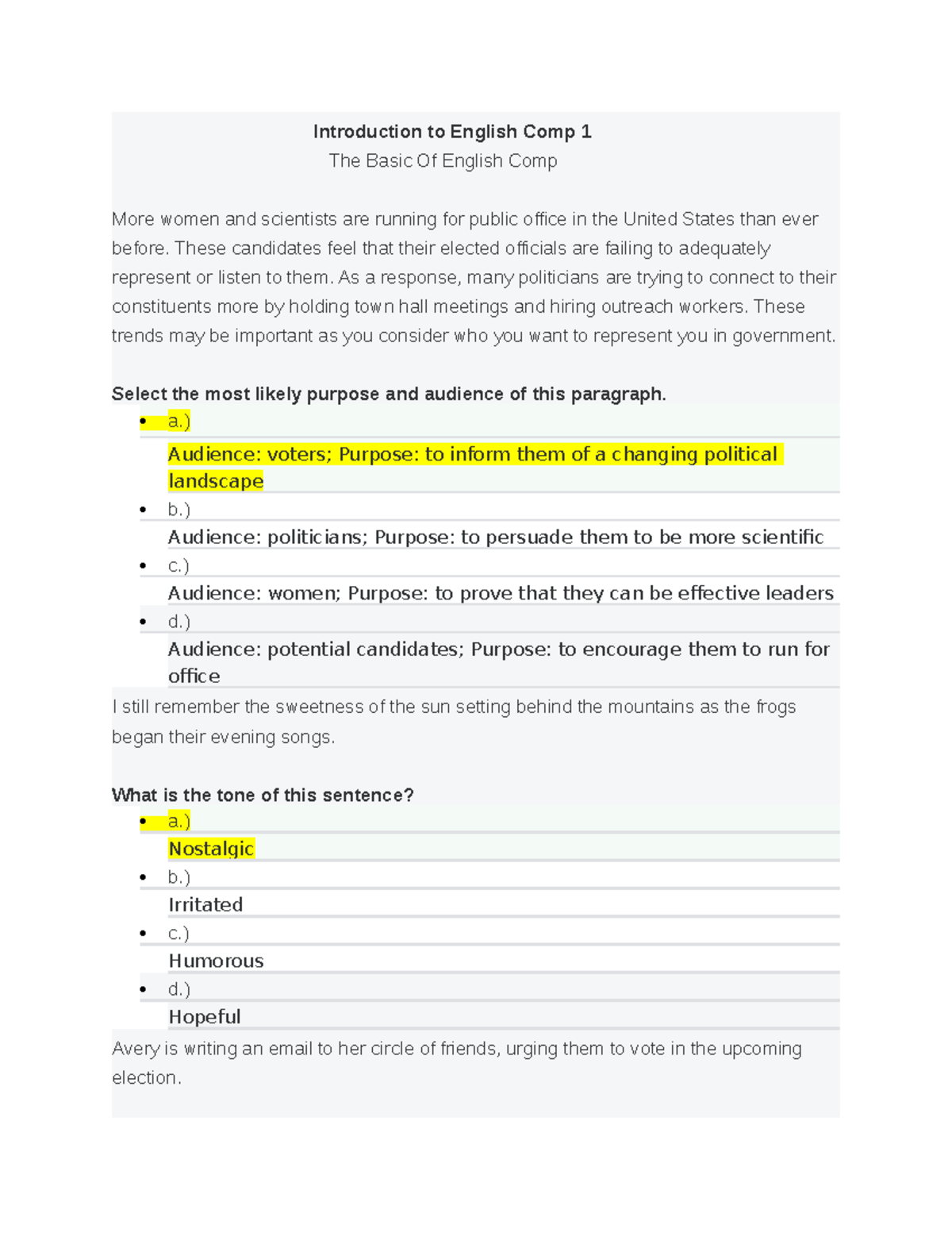 Basic of English Comp 1 - mpt - Introduction to English Comp 1 The ...