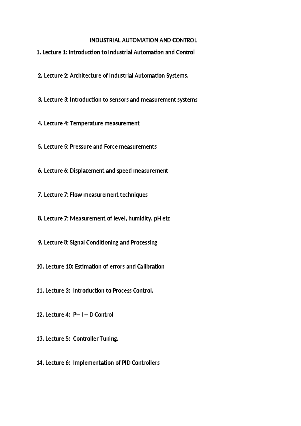 396215997 Industrial Automation and Control Syllabus - INDUSTRIAL ...