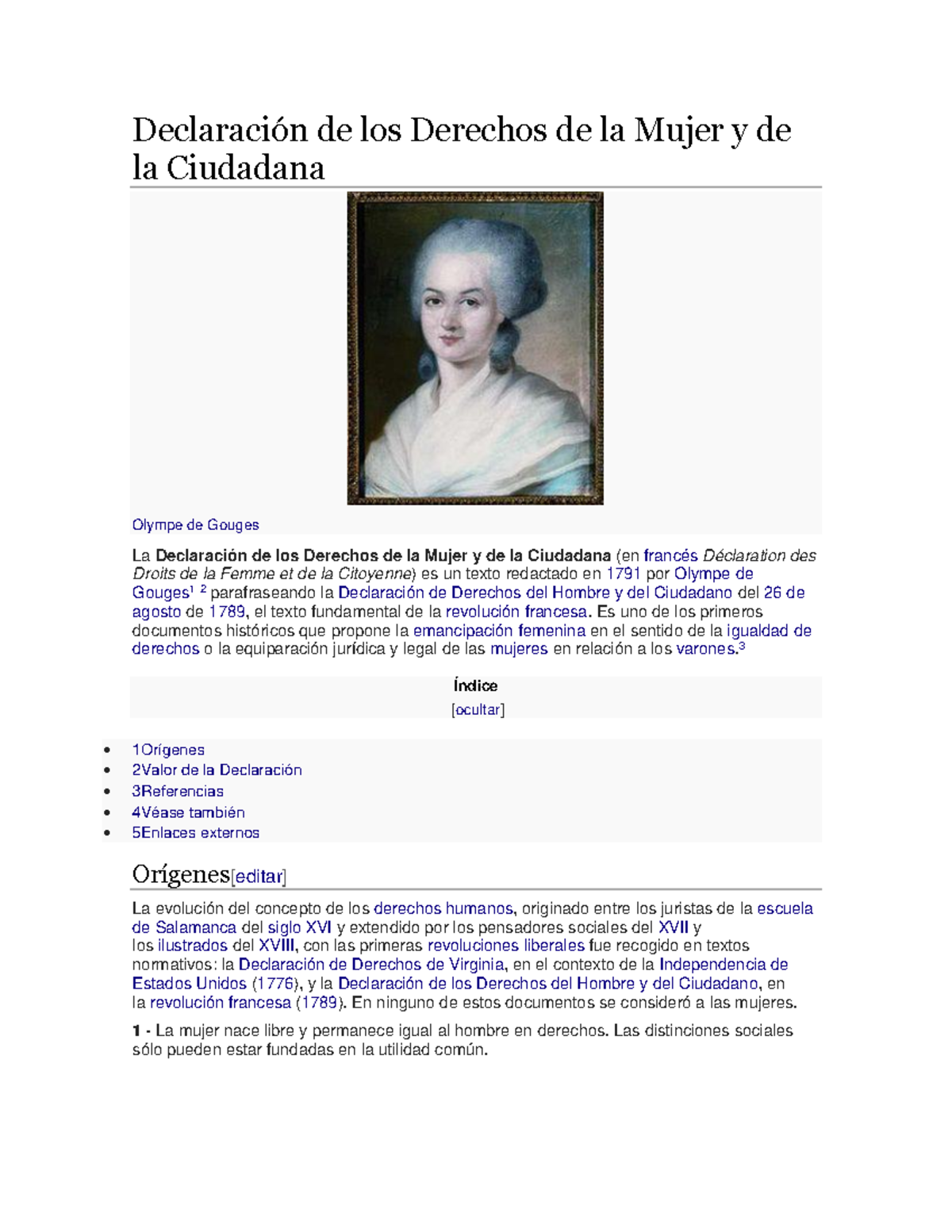 Declaracion derechos mujer - Declaración de los Derechos de la Mujer y ...