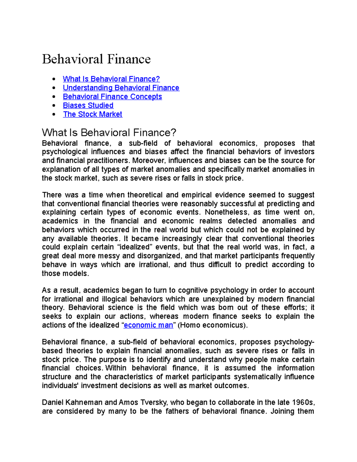 Behavioral Finance Concepts and biases - Behavioral Finance What Is ...