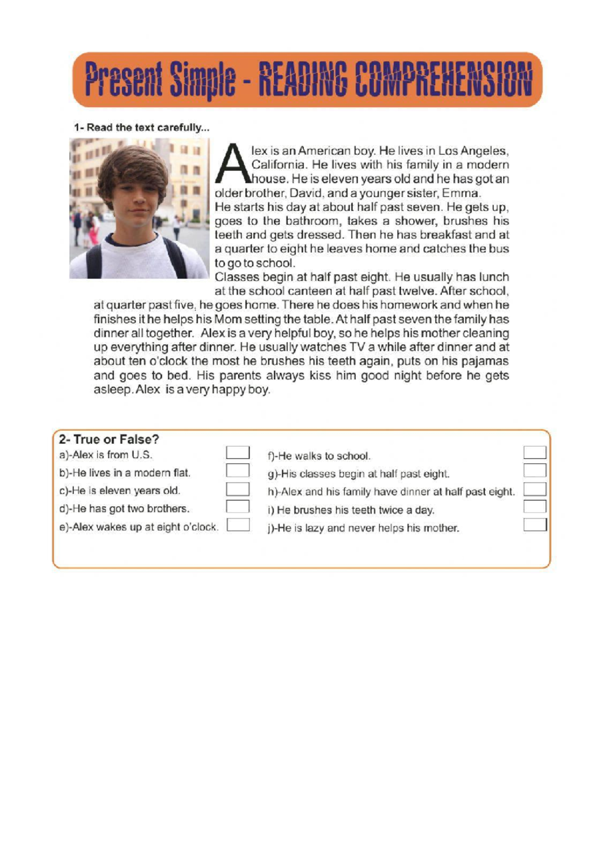 Reading Present Simple - Ingles - Studocu