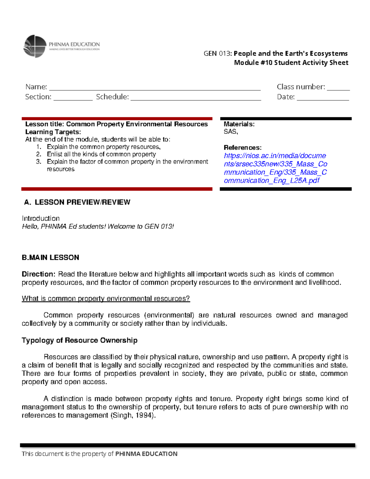 GEN 013 Day 10 SAS - GOOD - Module #10 Student Activity Sheet Name ...