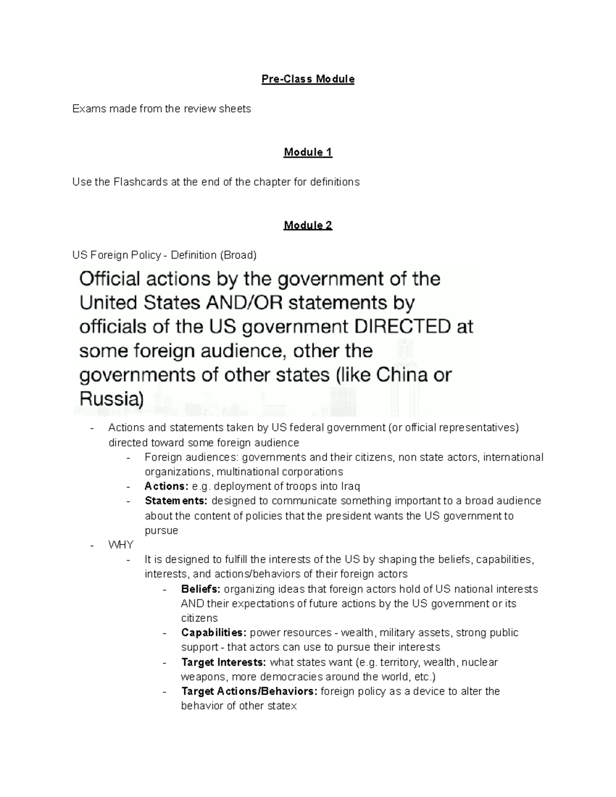 GOV312L Module 1-5 - Pre-Class Module Exams made from the review sheets ...