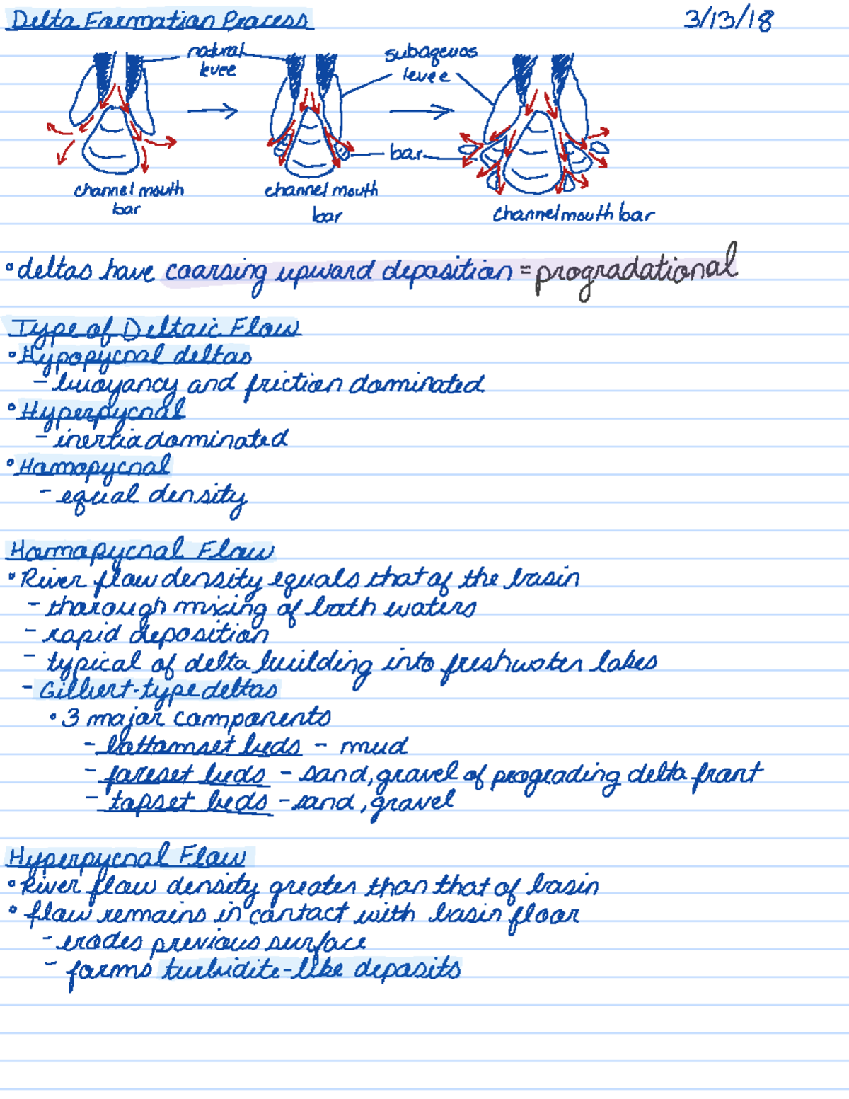 Deltaic Deposition - Delta Model - 3 major facies *Delta Plain ...