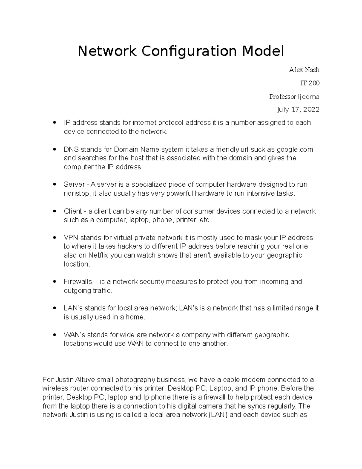 Network Configuration Model Alex Nash - Network Configuration Model ...
