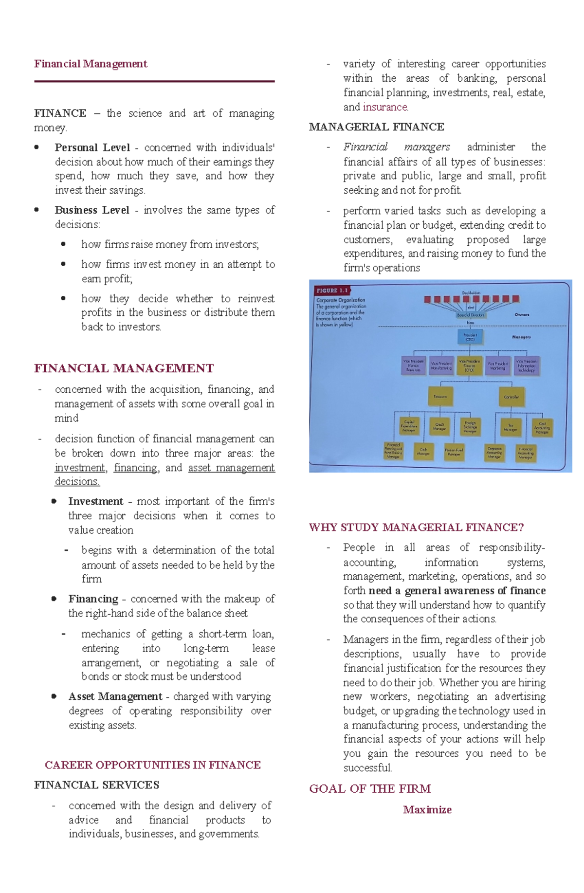 Financial-Management - Financial Management FINANCE – the science and ...