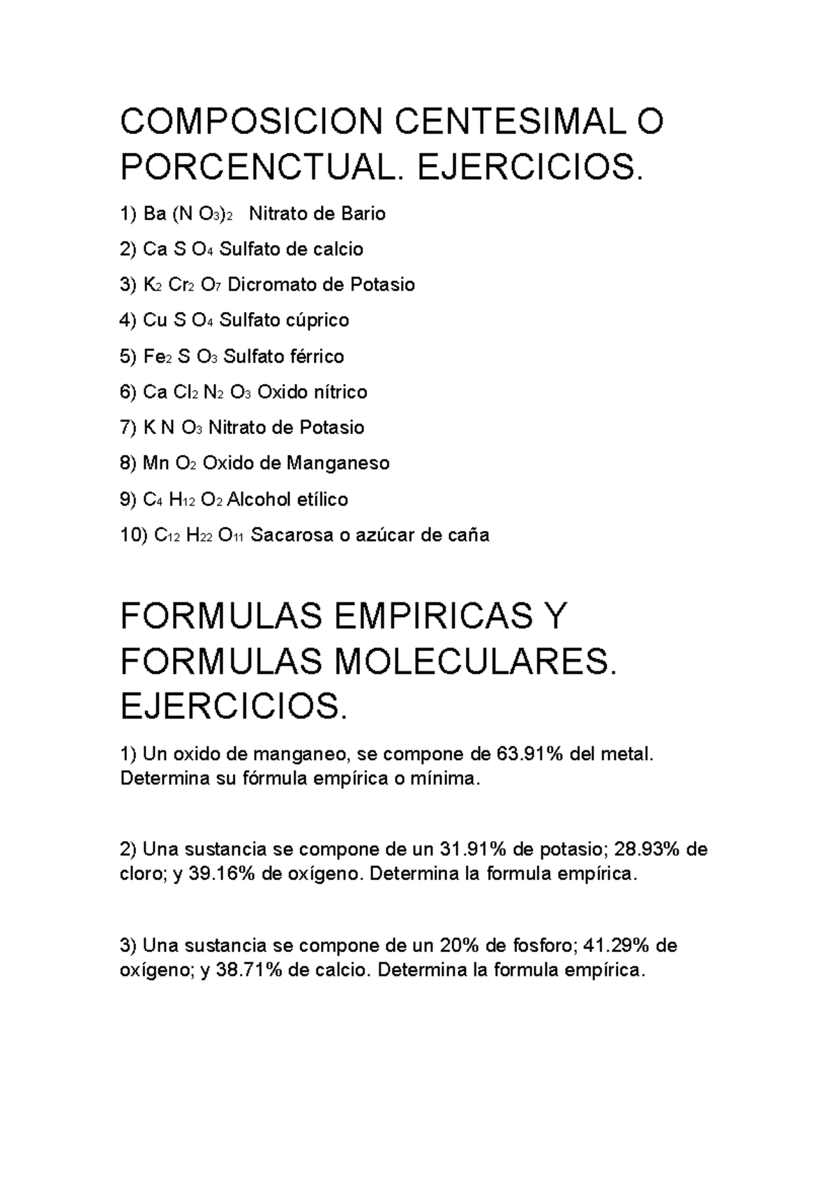 576178 CC y F0 Rmulas Quimicas - COMPOSICION CENTESIMAL O PORCENCTUAL ...