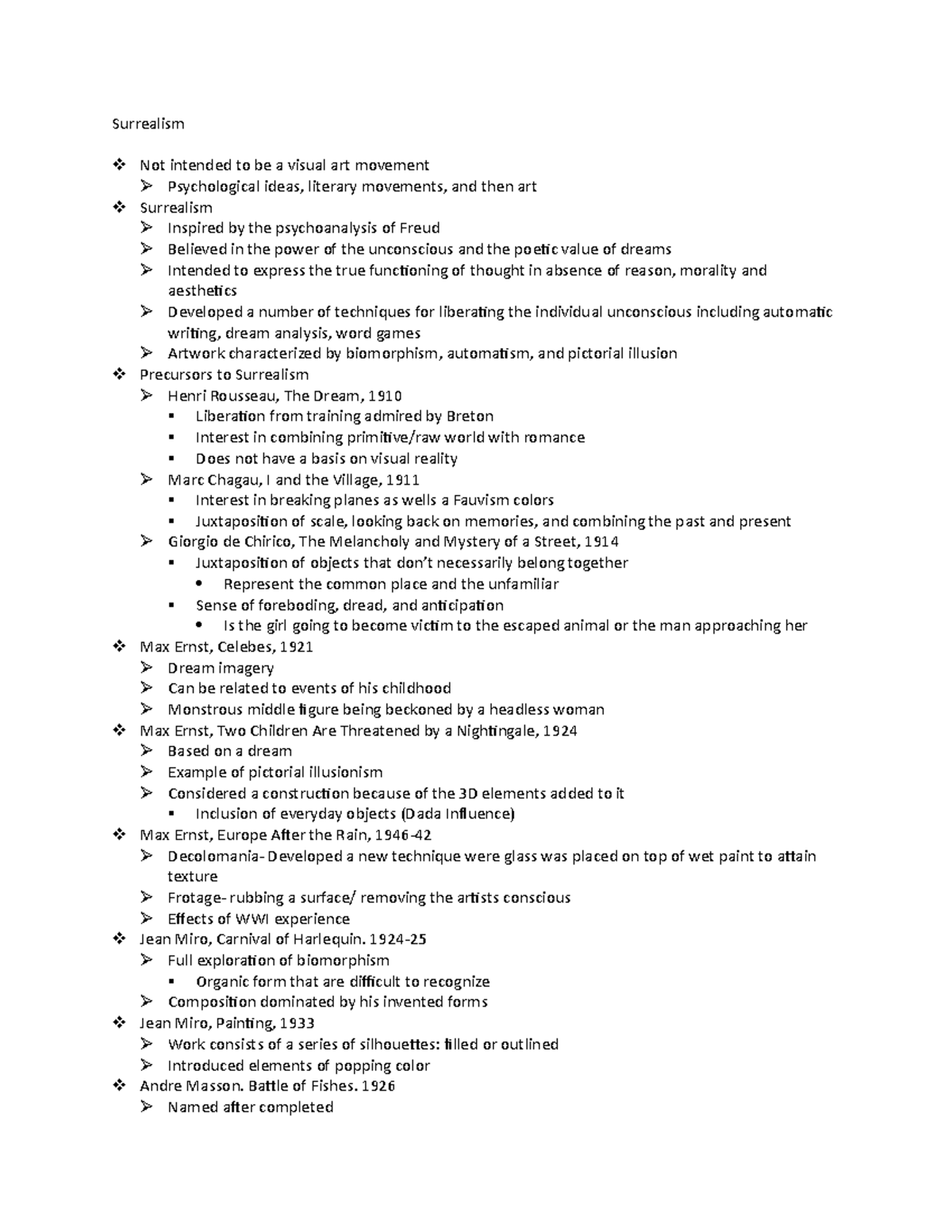 Surrealism - 2 lectures Dr. Stacy Schultz - Surrealism Not intended to be a visual art movement ...
