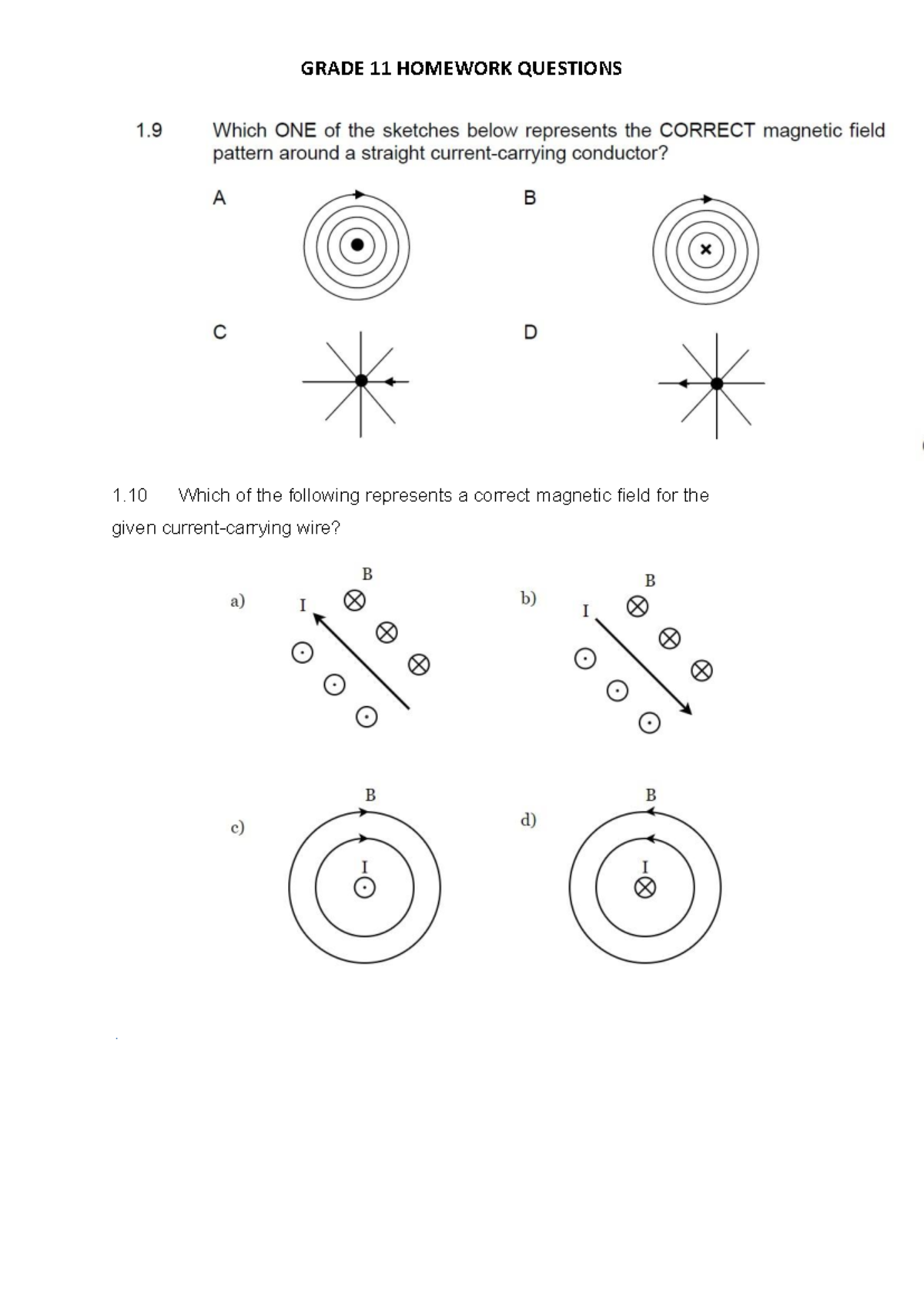 Grade 11 electromagnetic homework activity - GRADE 11 HOMEWORK ...